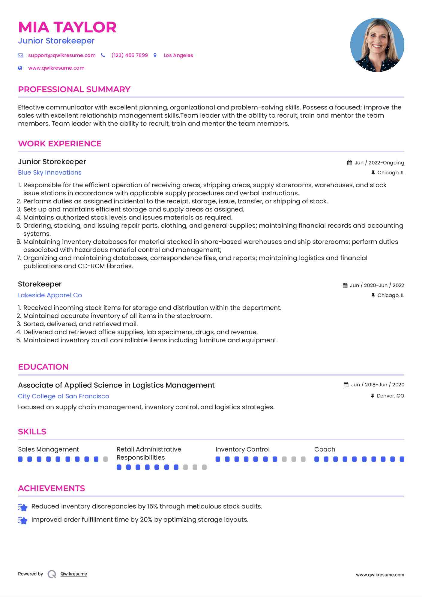 Get Sample Store Keeper Cv Pics Sample Factory Shop