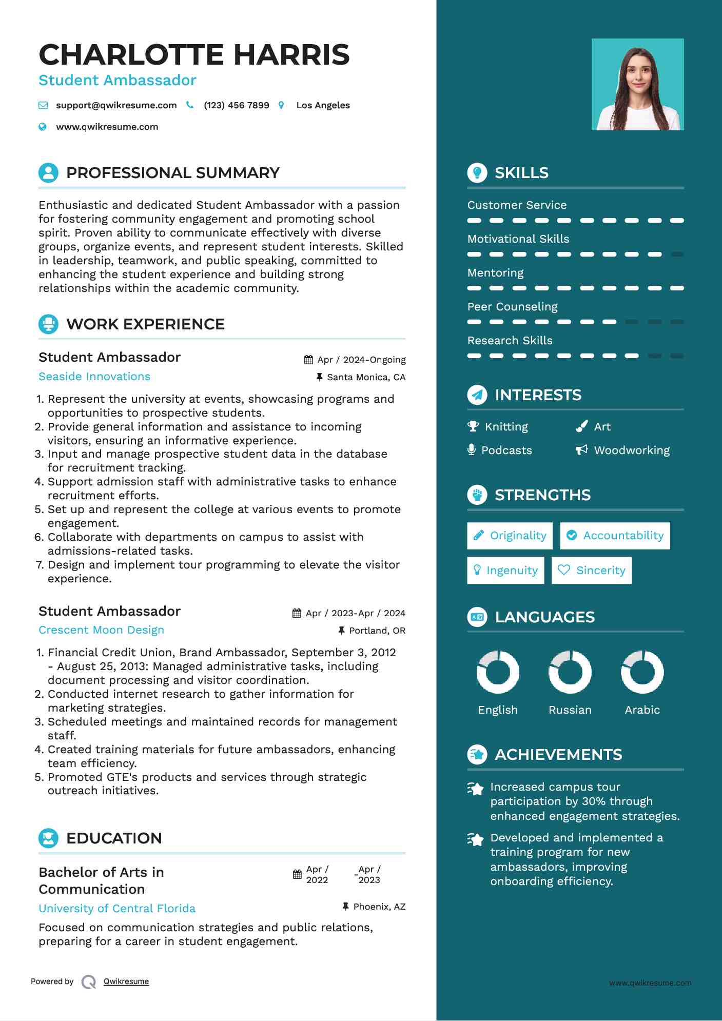 Cover Letter For Student Ambassador Position Cover Letter