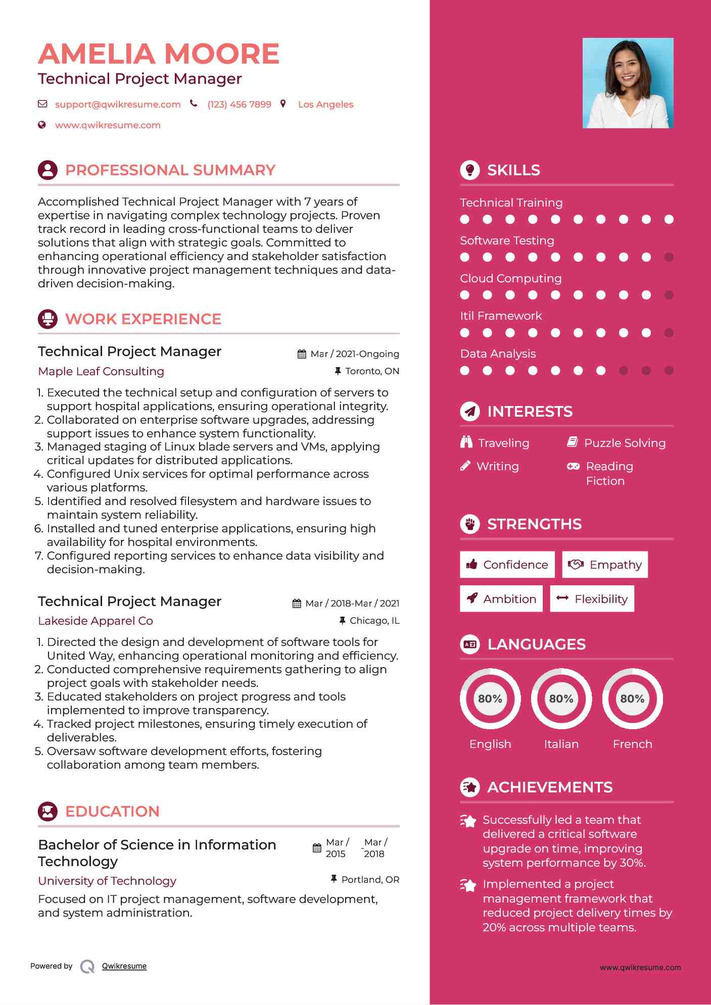 Download 15 Resume Project Manager Example Free Samples Examples 