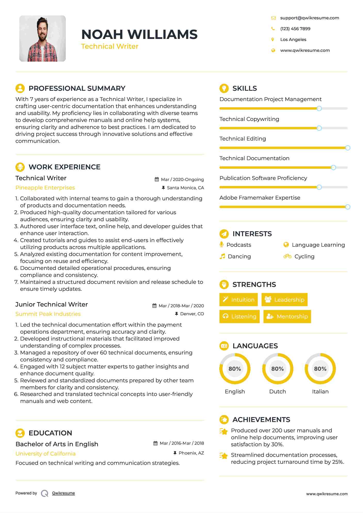 Technical Writer Resume Samples QwikResume