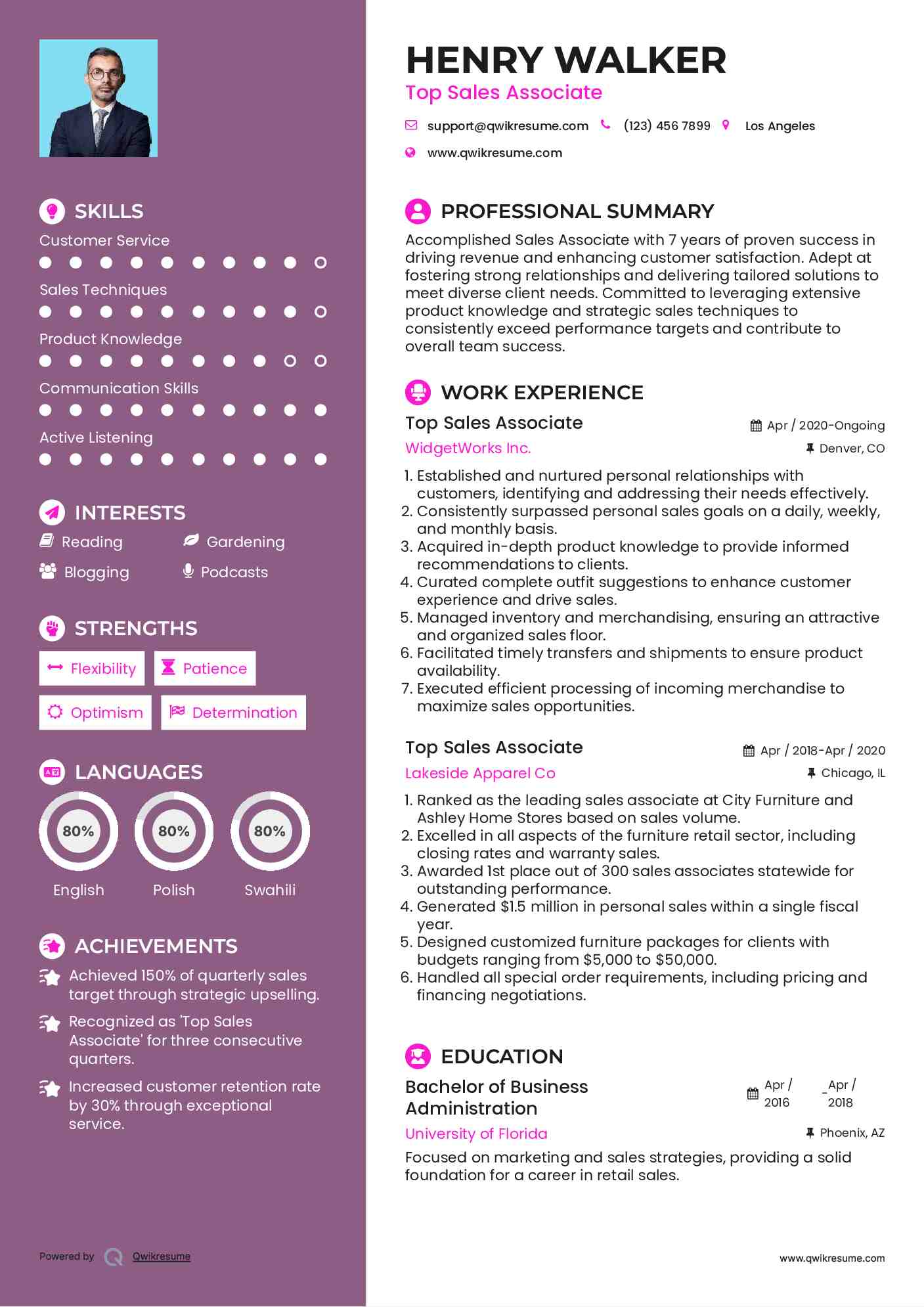 10+ Sales Associate Resume Samples & Templates for 2025
