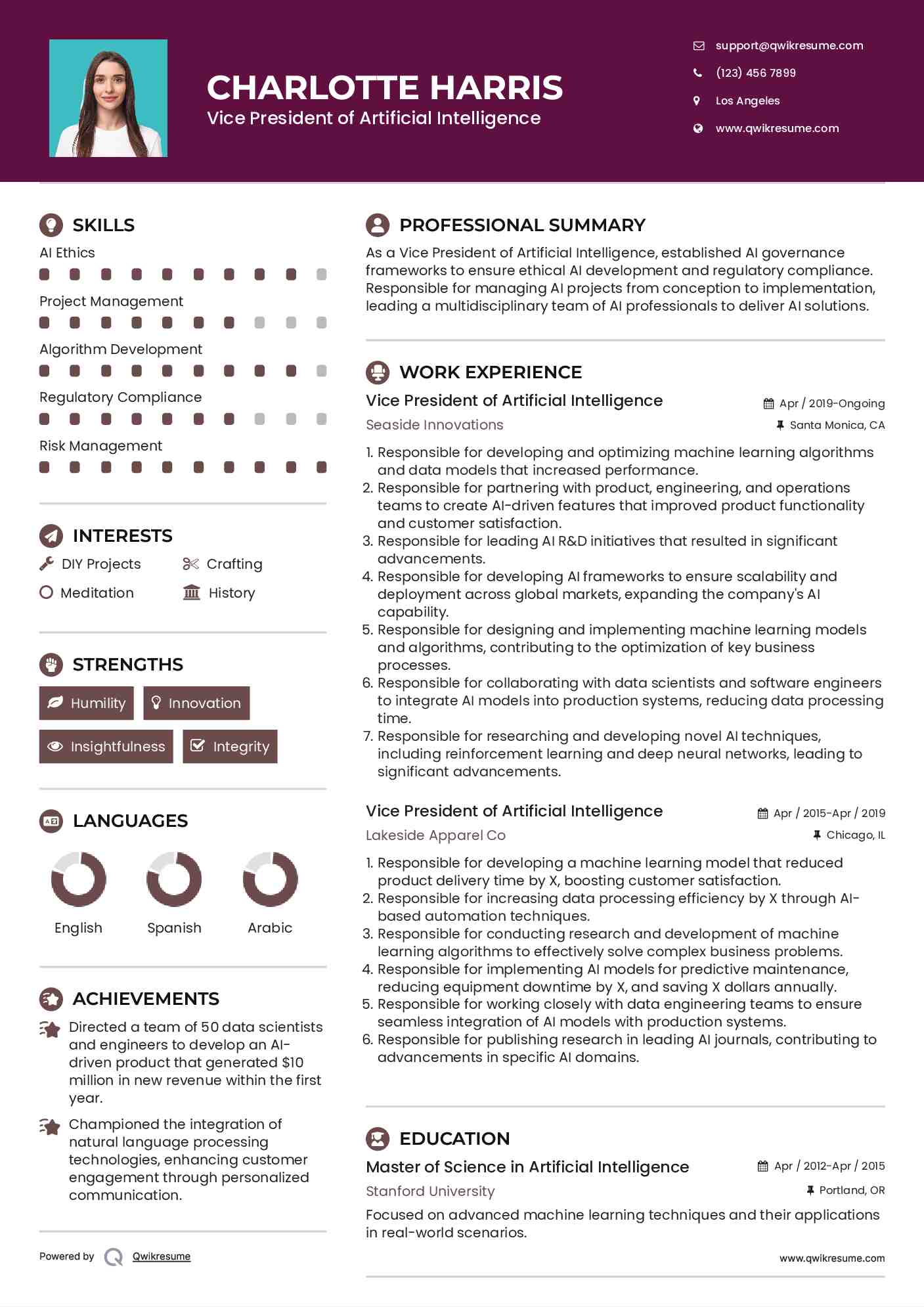 10+ Vice President of Artificial Intelligence Resume Samples ... 10+ Vice President of Artificial Intelligence Resume Samples ...
