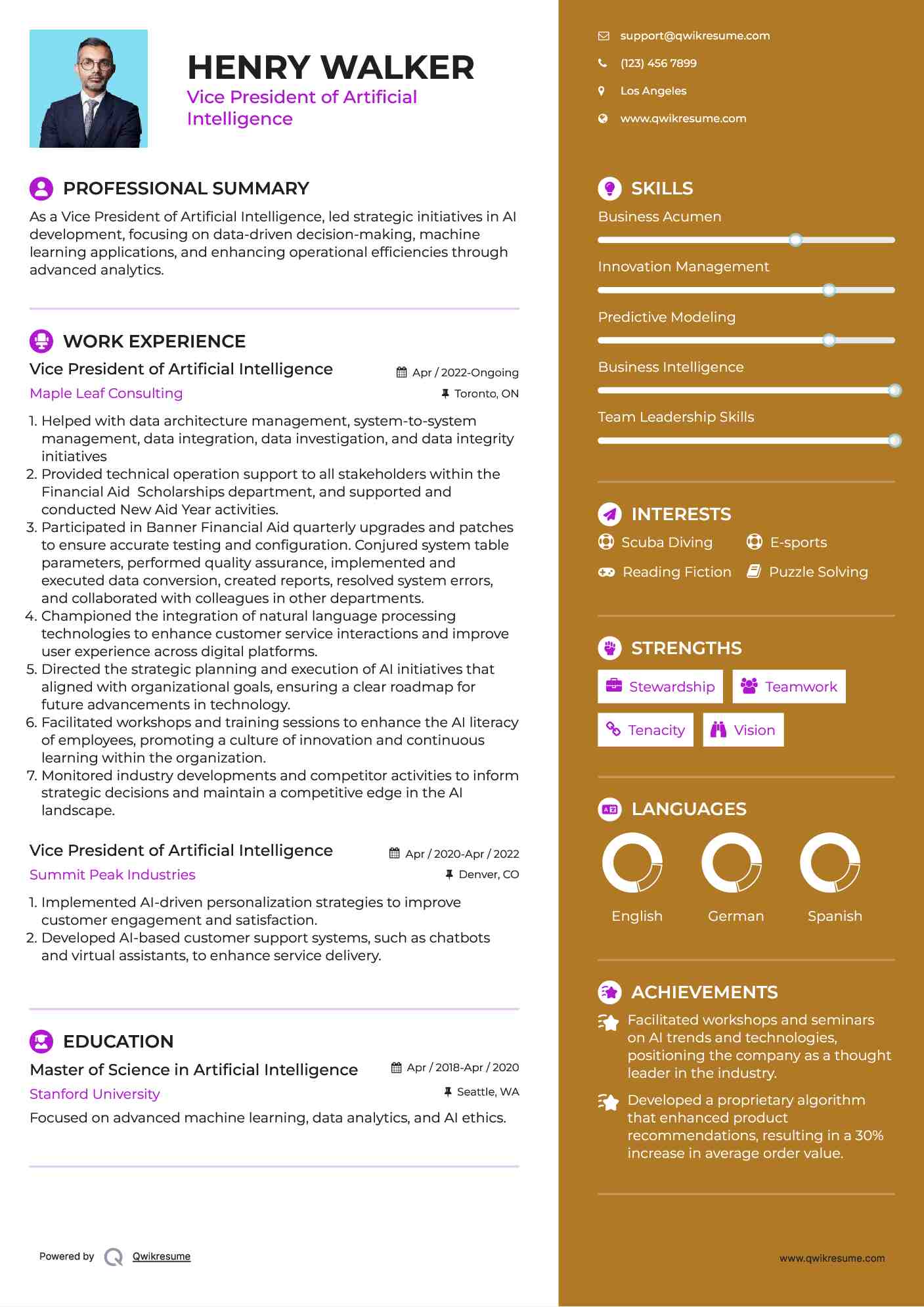 10+ Vice President of Artificial Intelligence Resume Samples ... 10+ Vice President of Artificial Intelligence Resume Samples ...