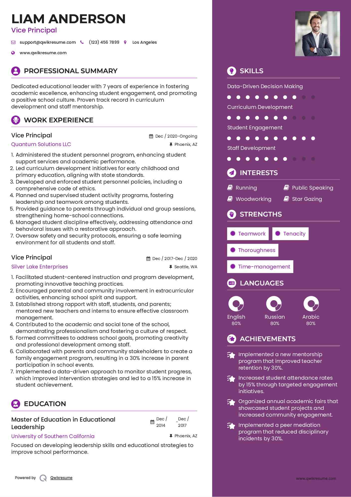 Free Principal Resume Templates