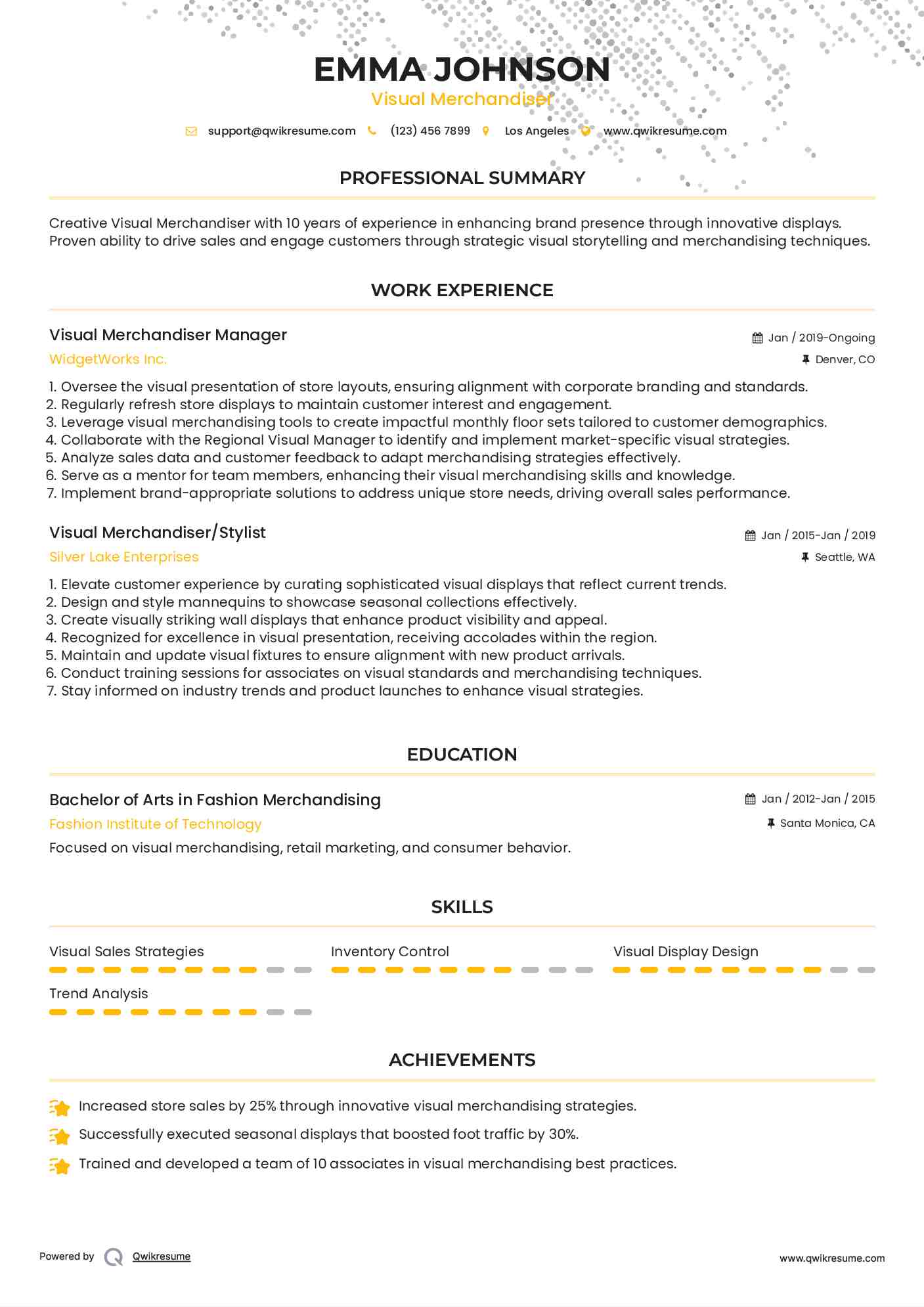 Visual Merchandiser Resume Samples QwikResume Visual Merchandiser Resume Samples QwikResume