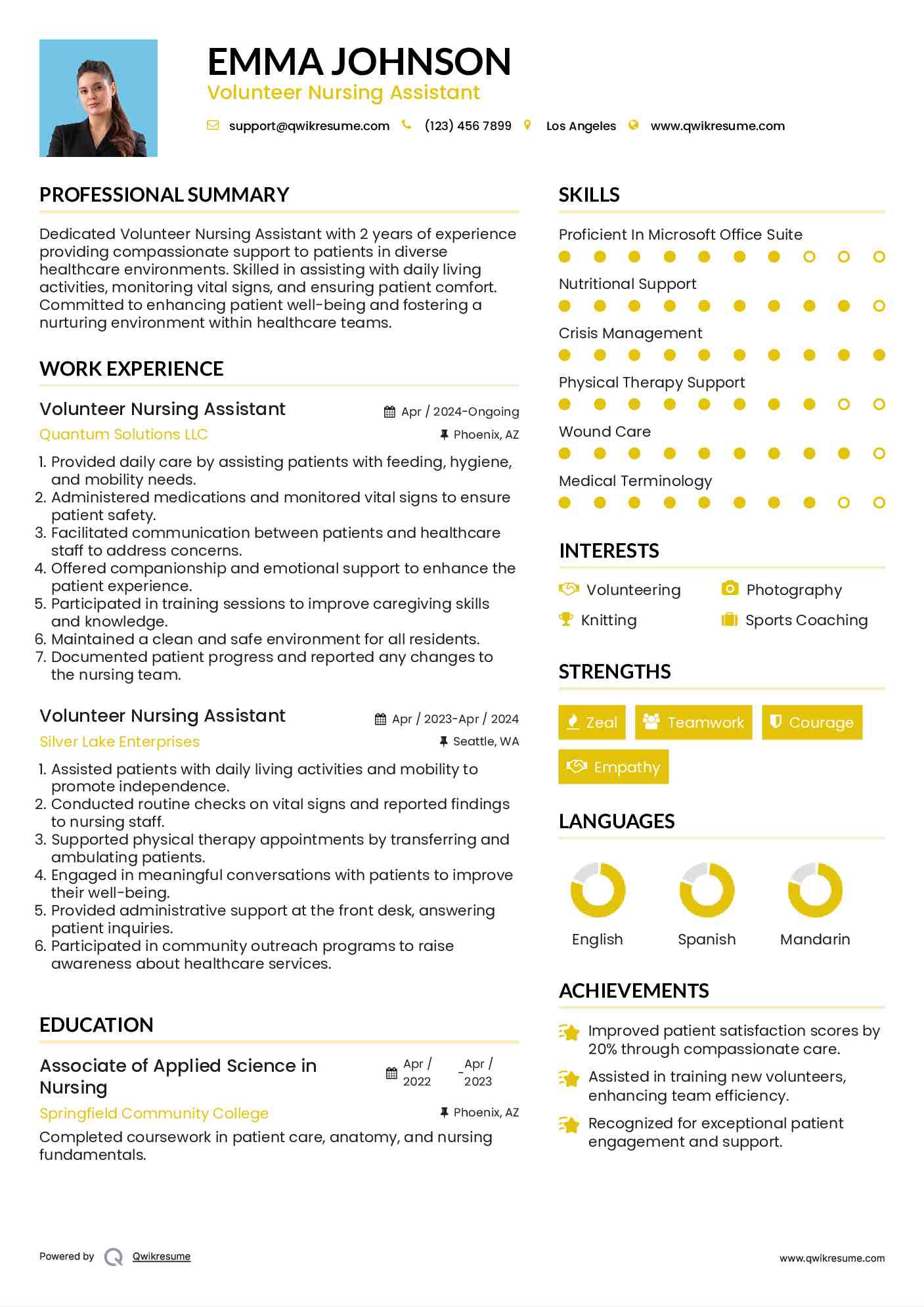 10+ Nursing Assistant Resume Samples & Templates for 2025