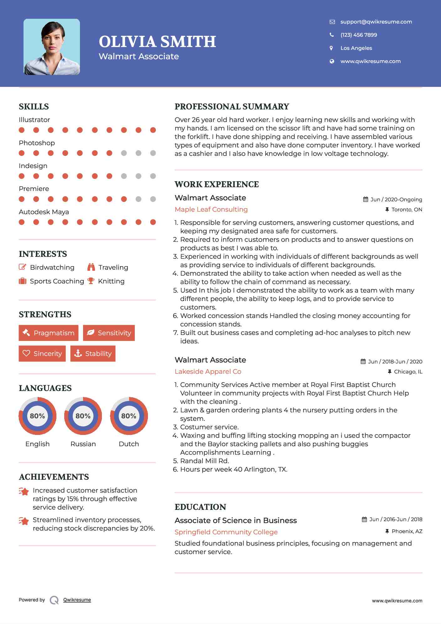 Walmart Associate Resume Sample Walmart Associate Resume Sample