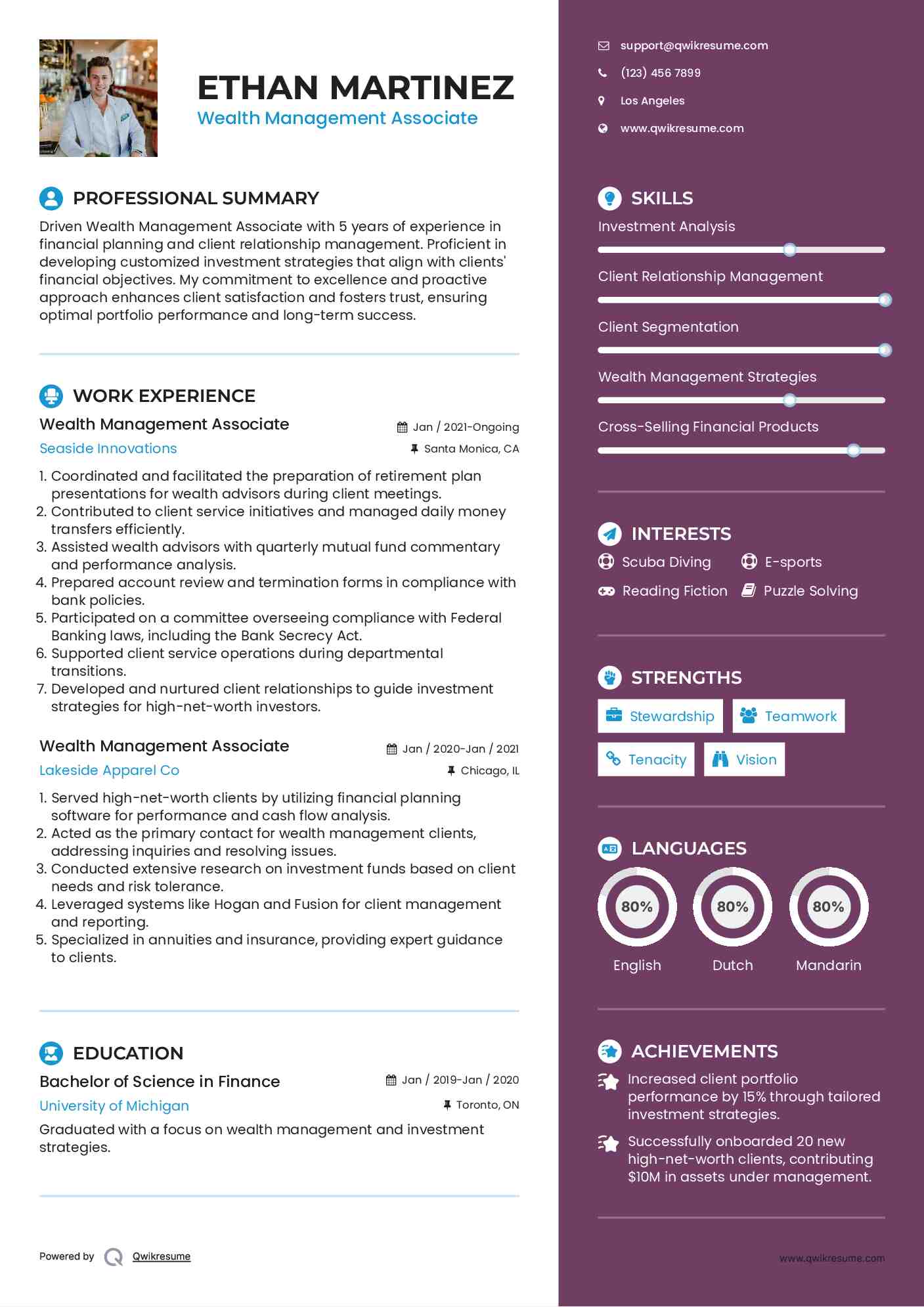 Wealth Management Associate Description Team Avidian Wealth Solutions