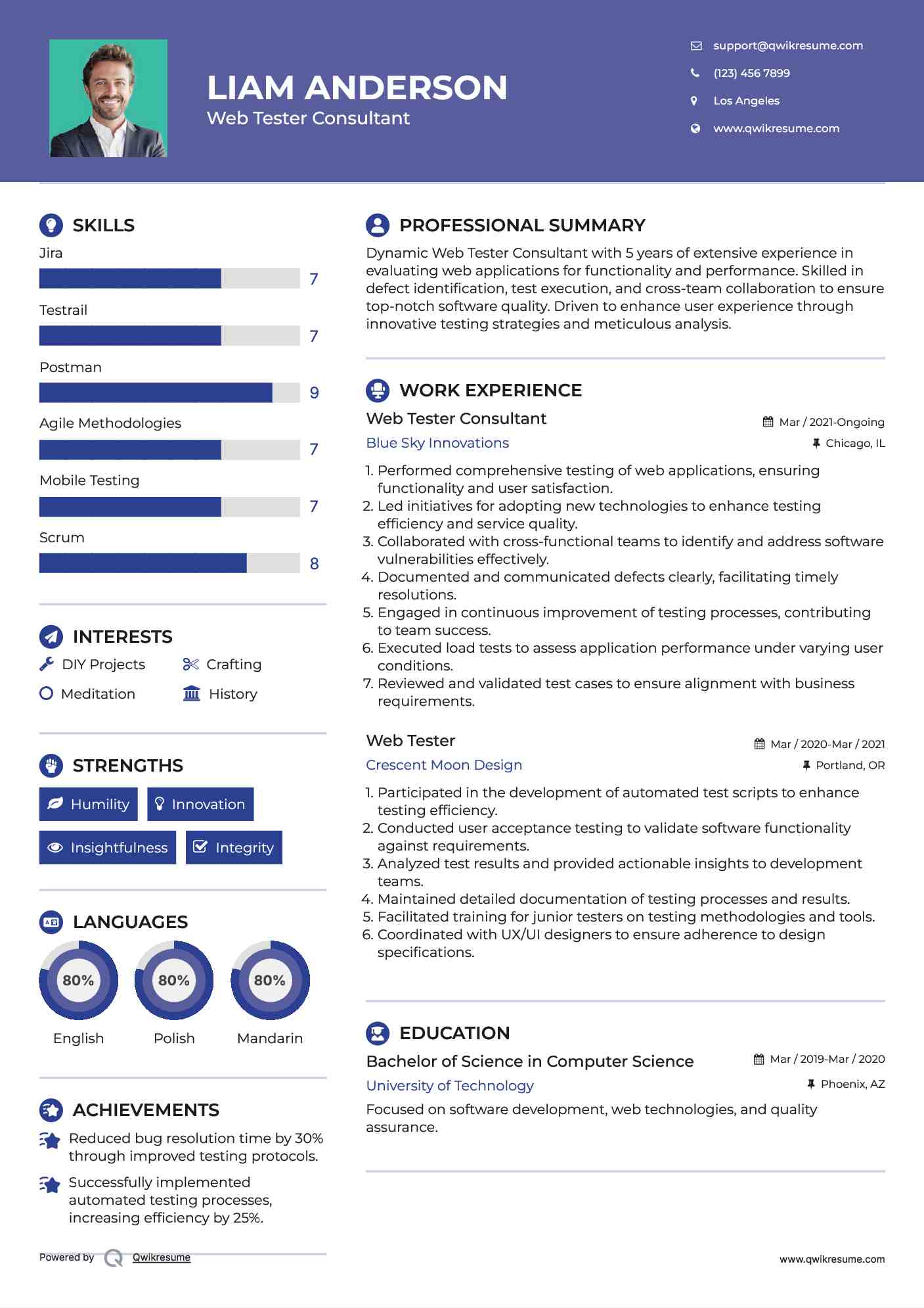 10+ Web Tester Resume Samples & Templates for 2025