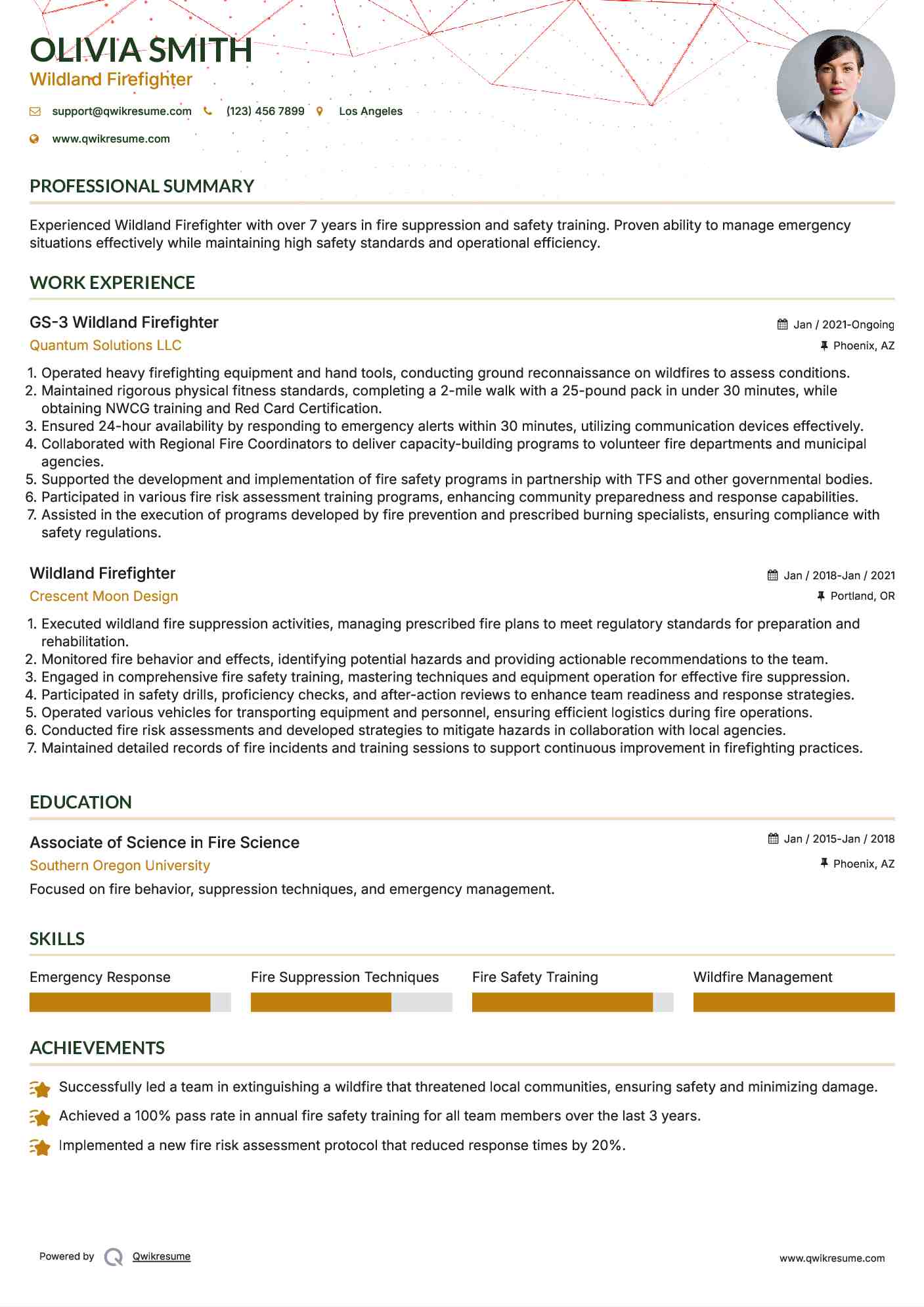 Entry Level Firefighter Resume Samples Master Of Template Document