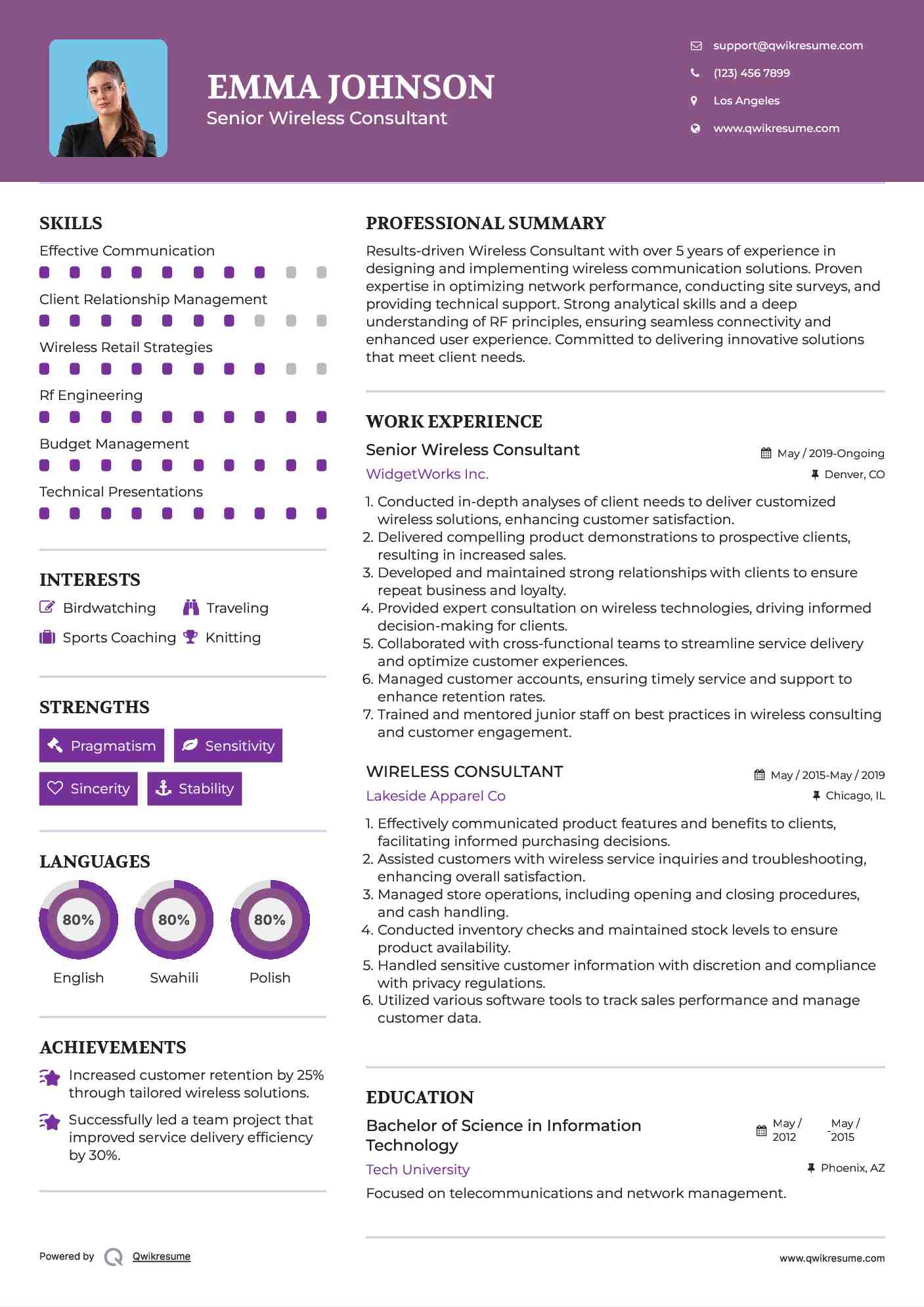 Wireless Consultant Resume Samples QwikResume wireless-consultant-resume-samples-qwikresume