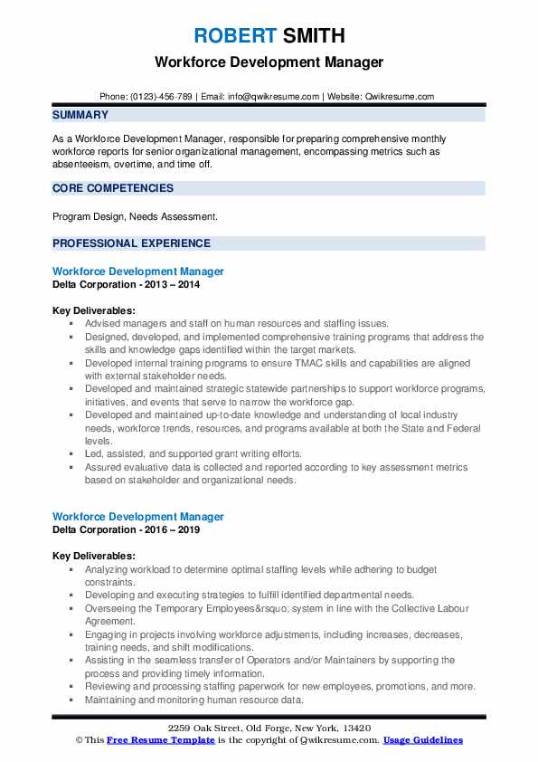 Workforce Development Resume Resume Template Modern Design