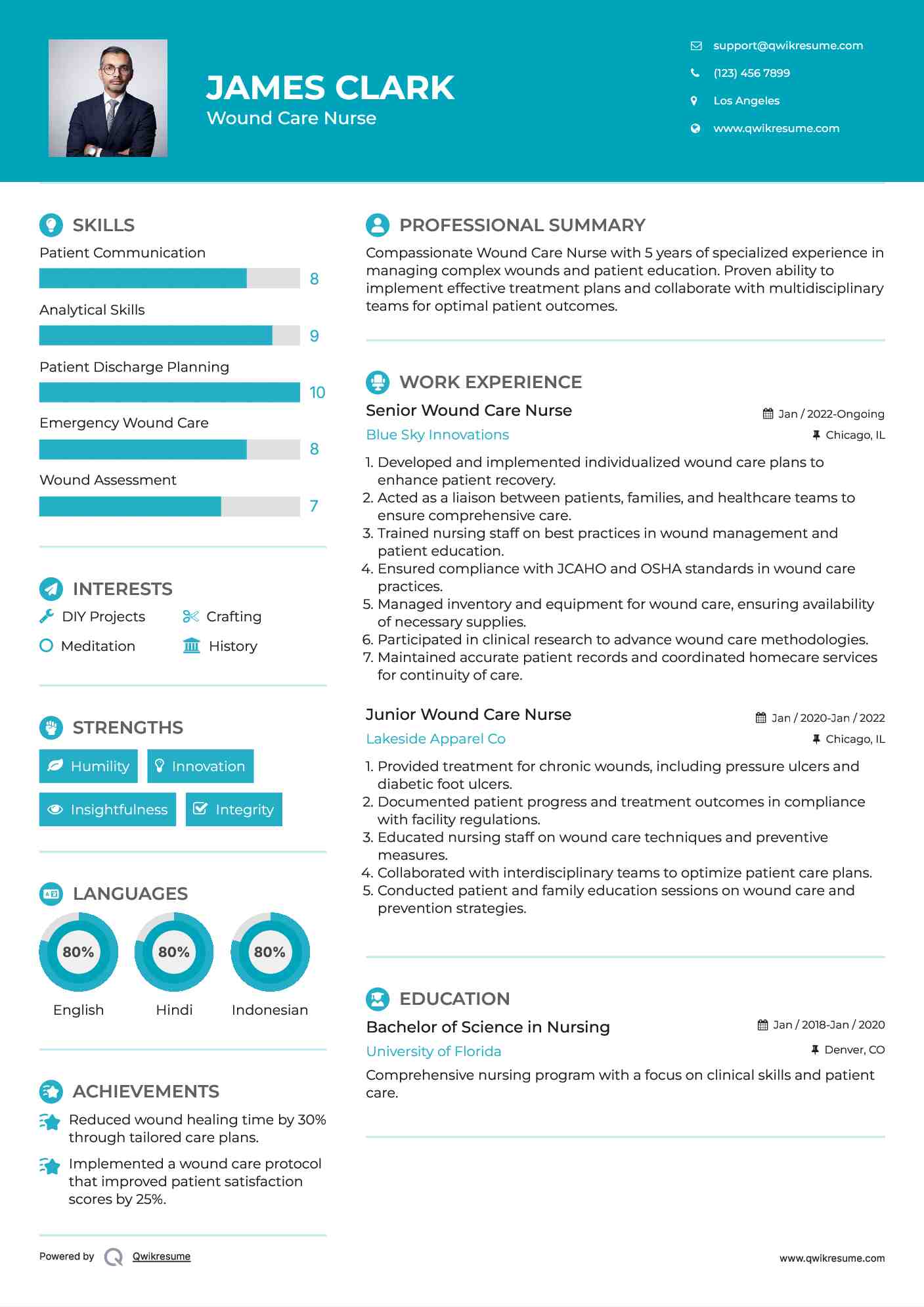 Wound Care Nurse Resume Samples QwikResume
