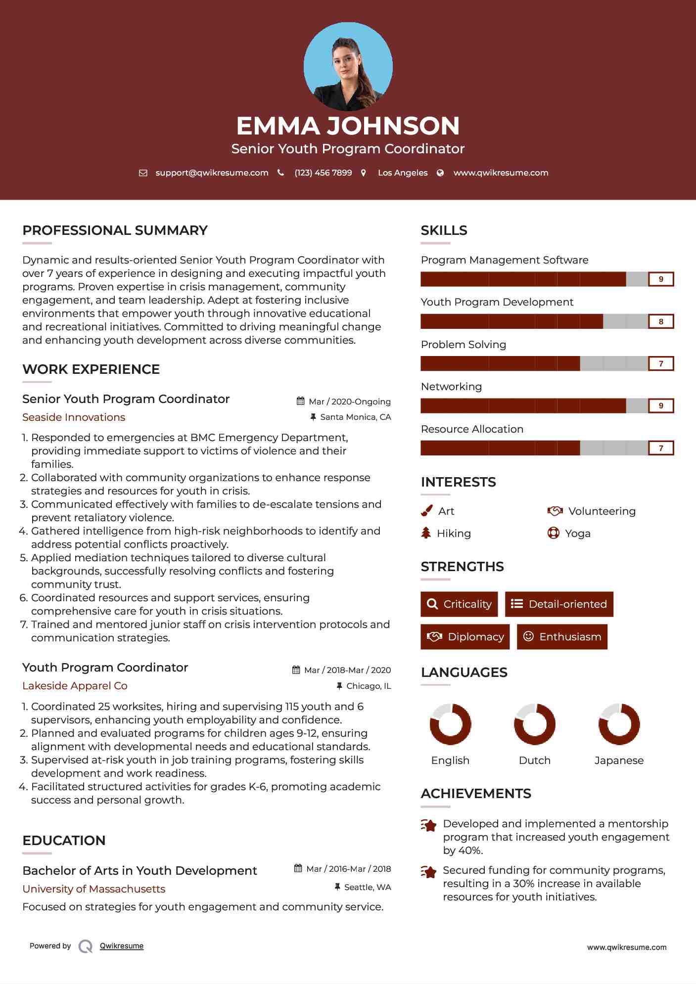 Youth Program Coordinator Resume Samples QwikResume youth-program-coordinator-resume-samples-qwikresume