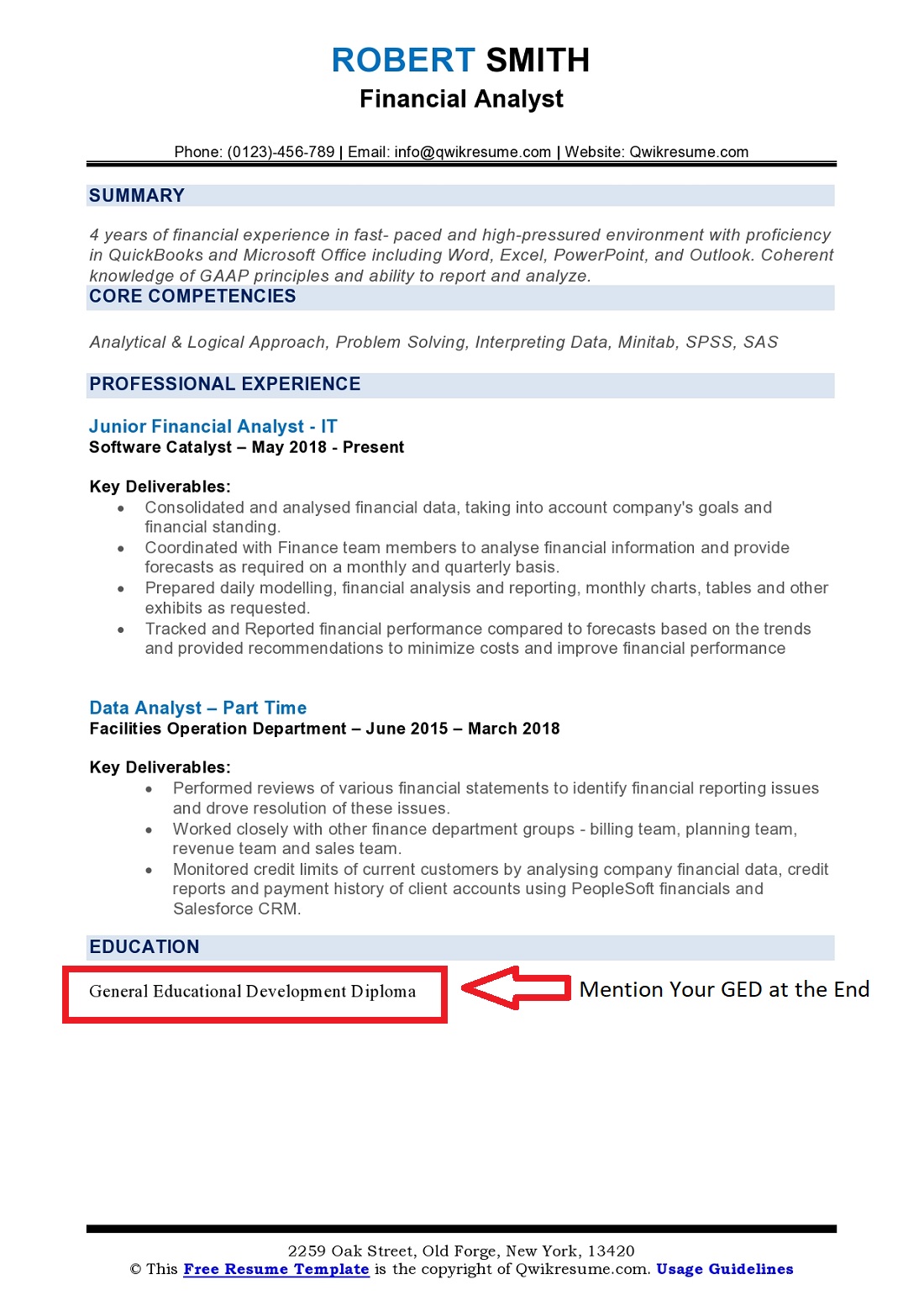 How To Put GED On Resume Tips And Sample Resume With GED